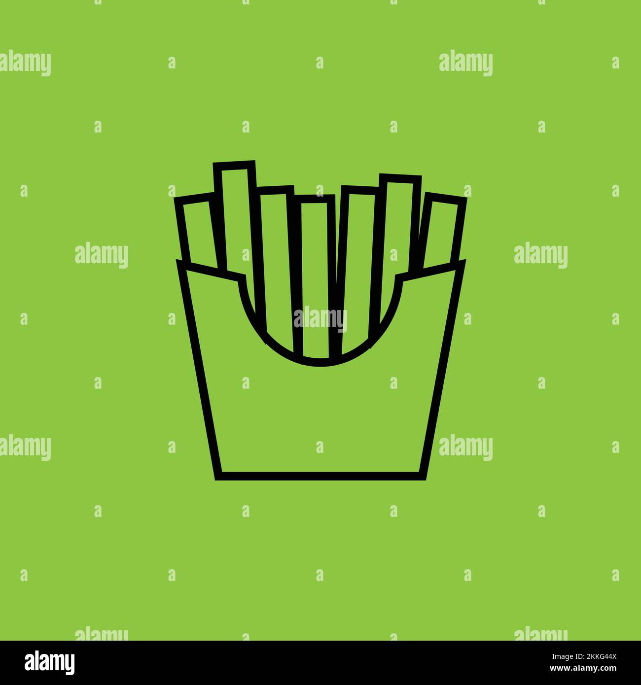 Chips icon isolated on Green Background. Fast Food Concept. - Vector ...