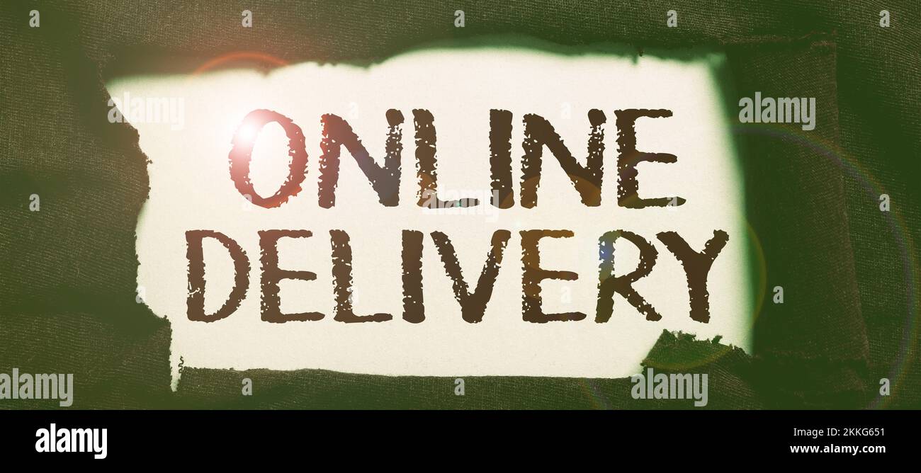 Inspiration showing sign Online Delivery. Business concept the act or ...