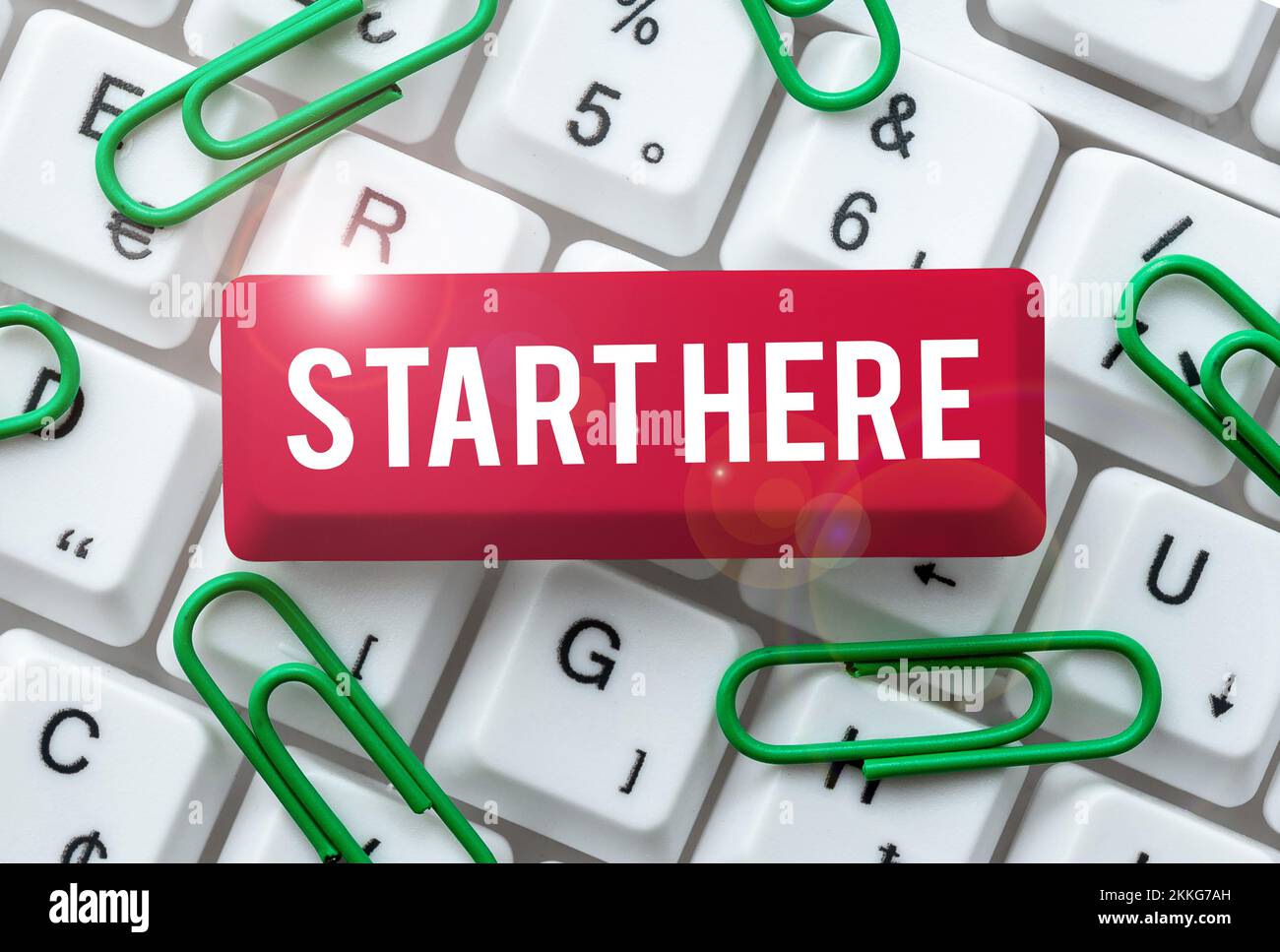 Inspiration showing sign Start Here. Concept meaning telling someone ...