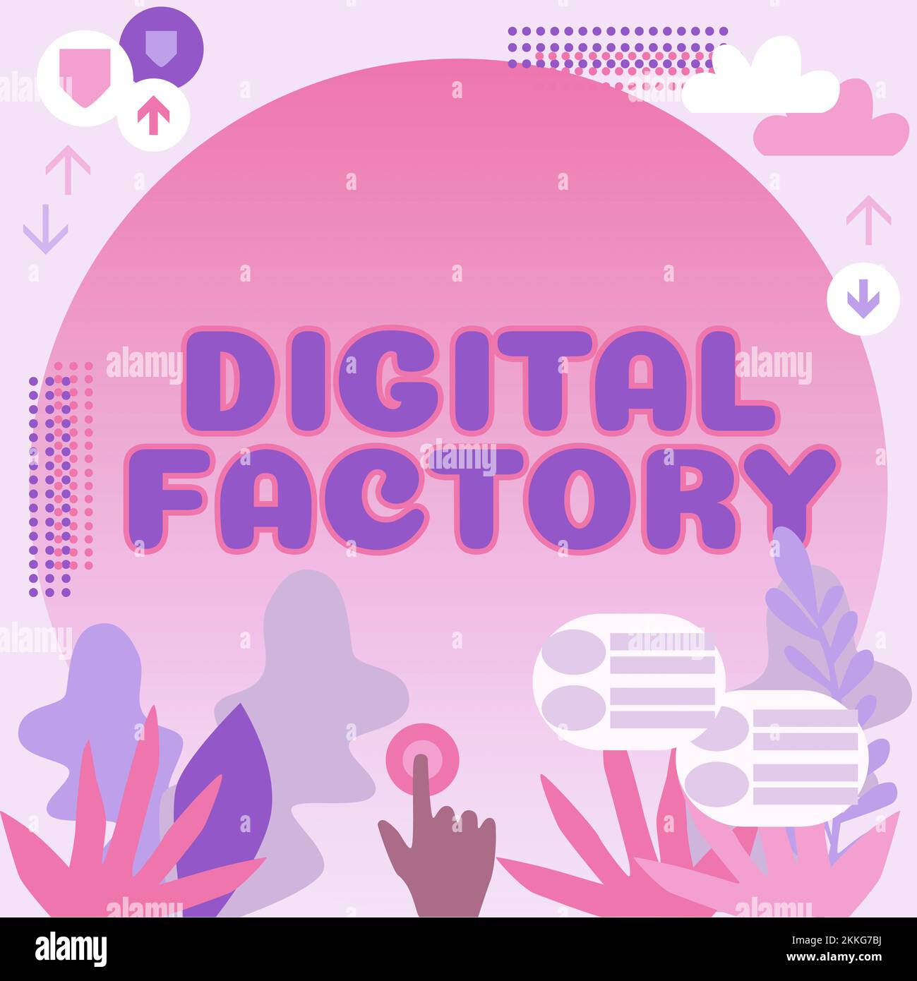 Sign displaying Digital Factory. Word Written on uses digital ...
