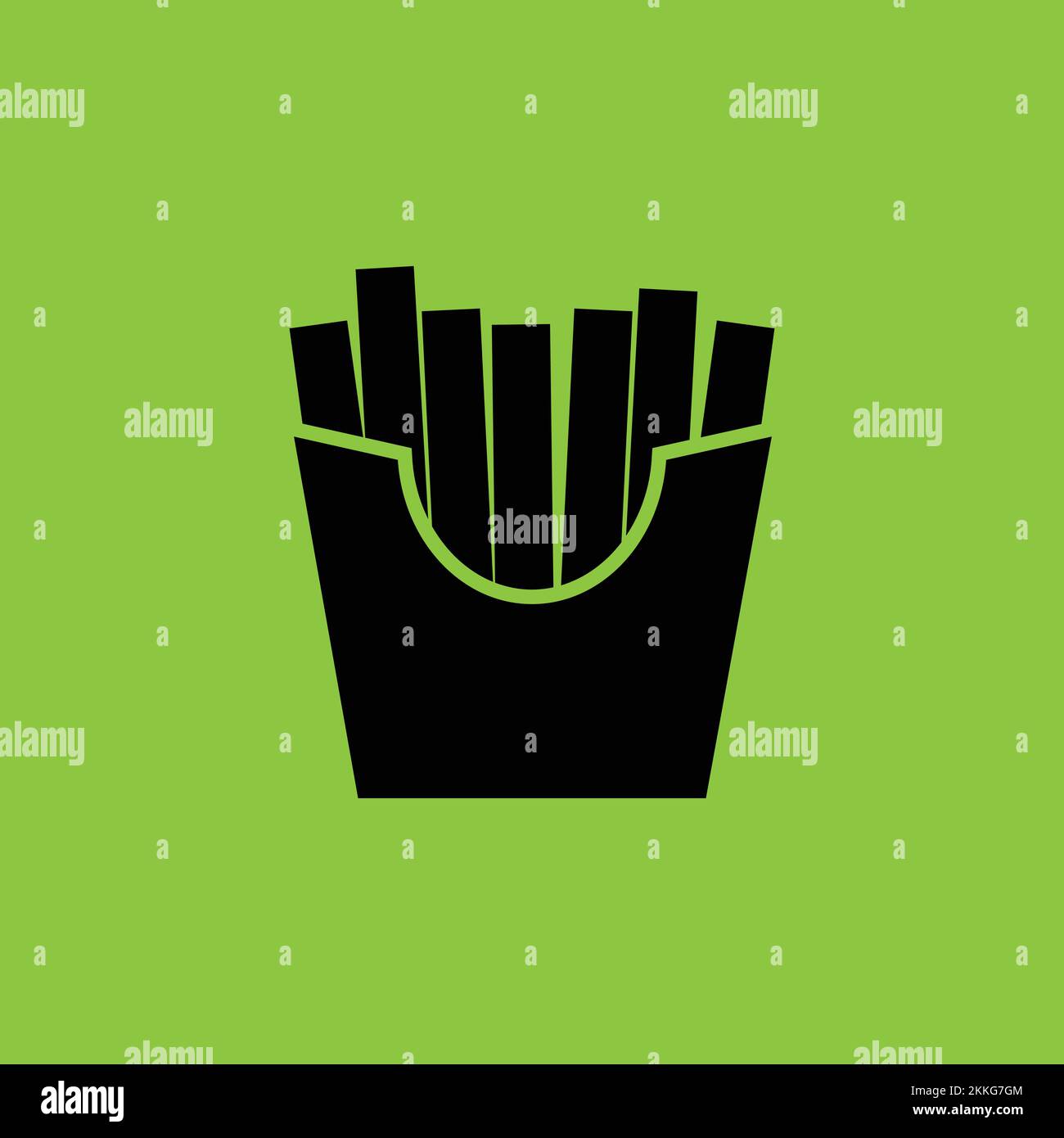 Chips icon isolated on Green Background. Fast Food Concept. - Vector ...