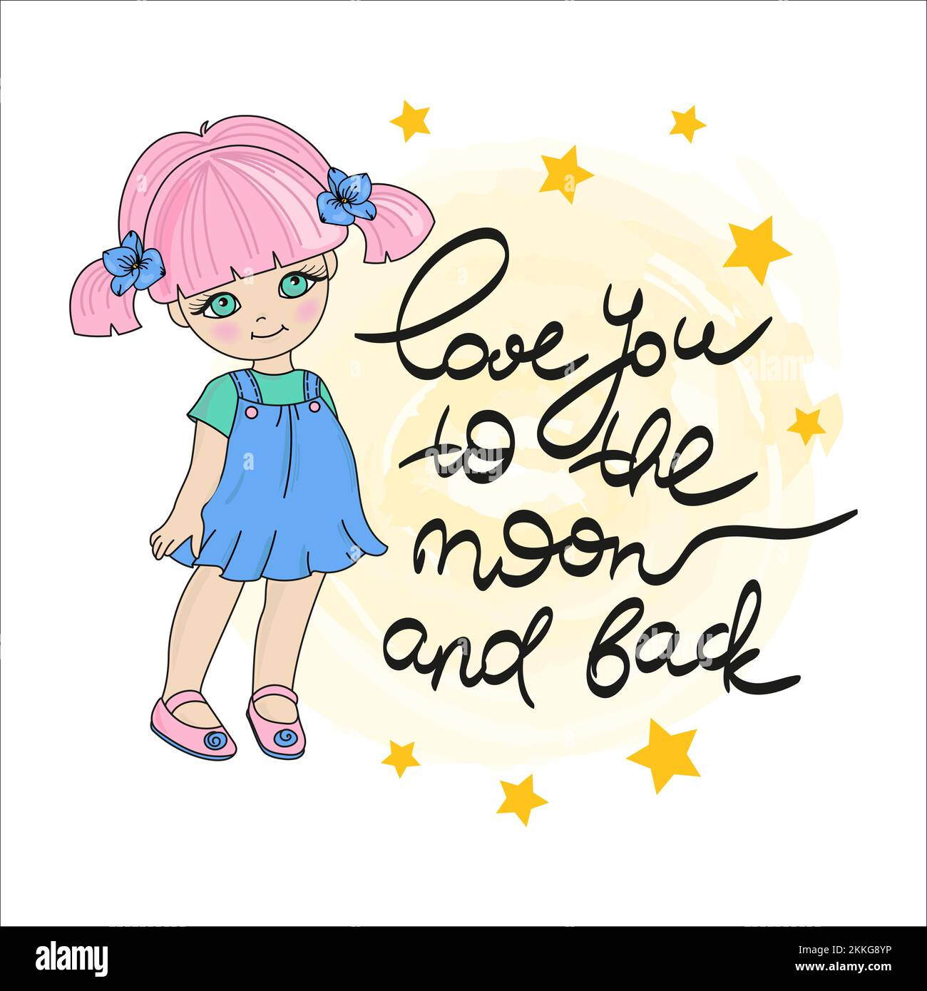 LOVE GIRL Valentine Day Children Holiday Cartoon Clip Art Vector ...