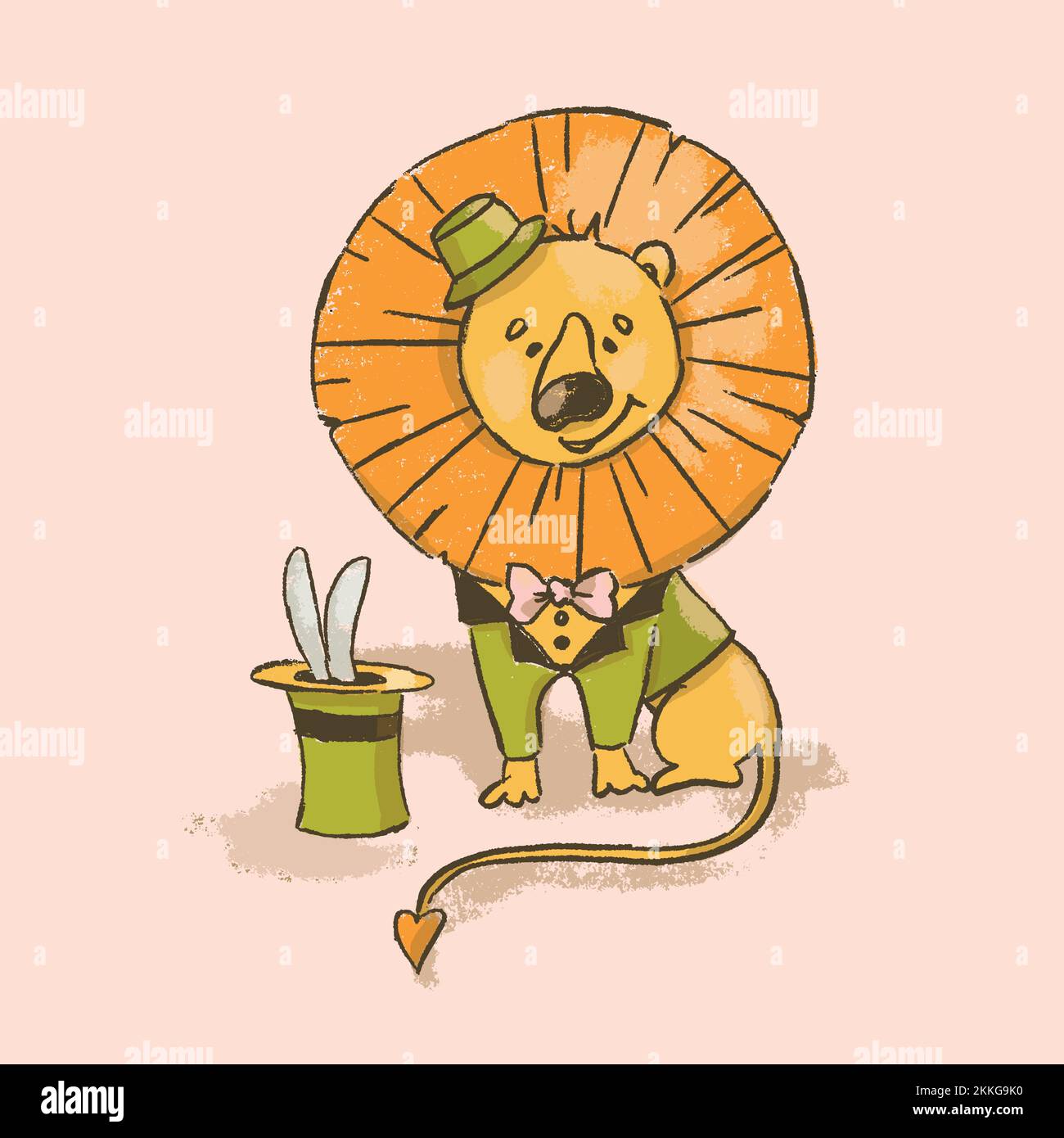 LION Cartoon Circus Magician Performance Cute Jungle Zoo Tropical ...