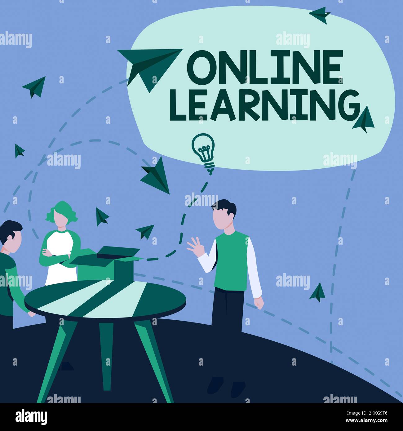 Conceptual caption Online Learning. Word Written on educational tool ...