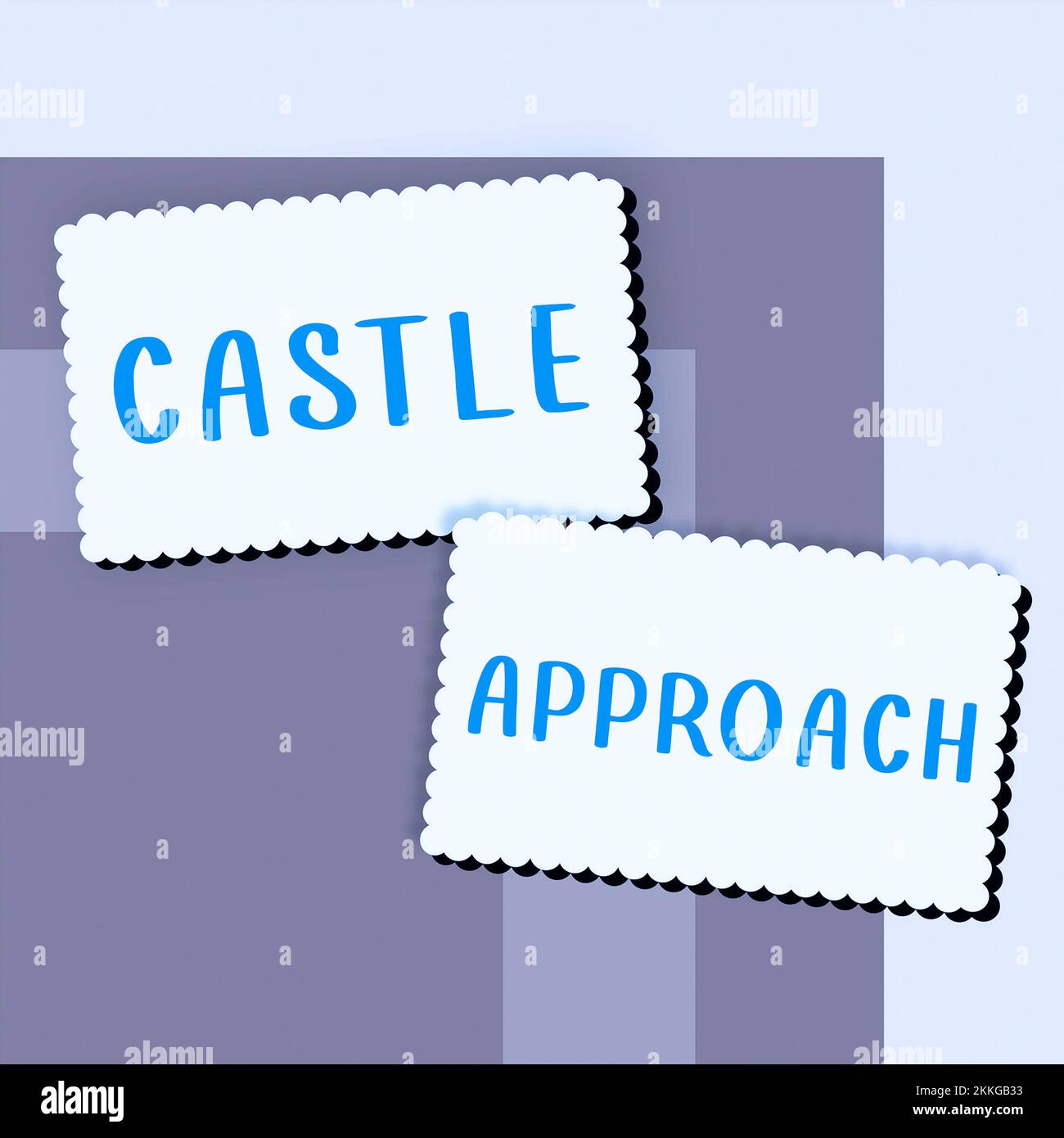 Sign displaying Castle Approach, Word for Fortified place built by ...