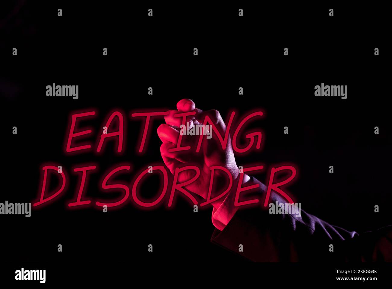 Inspiration showing sign Eating Disorder. Concept meaning illnesses ...