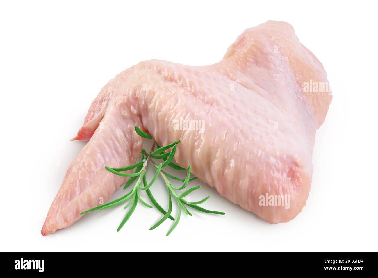 Raw chicken wings isolated on white background with full depth of field ...