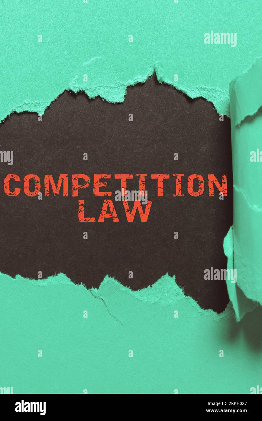 Conceptual display Competition Law. Business showcase regulating the ...
