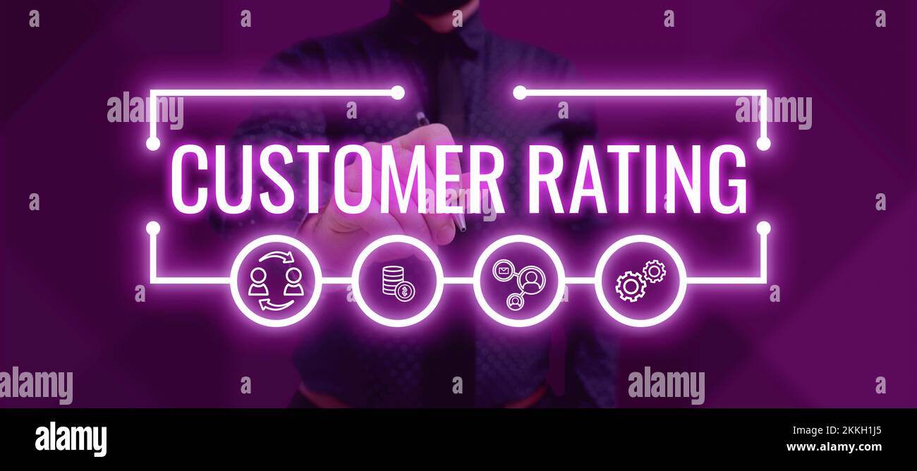 Hand writing sign Customer Rating. Concept meaning gauge the customer ...