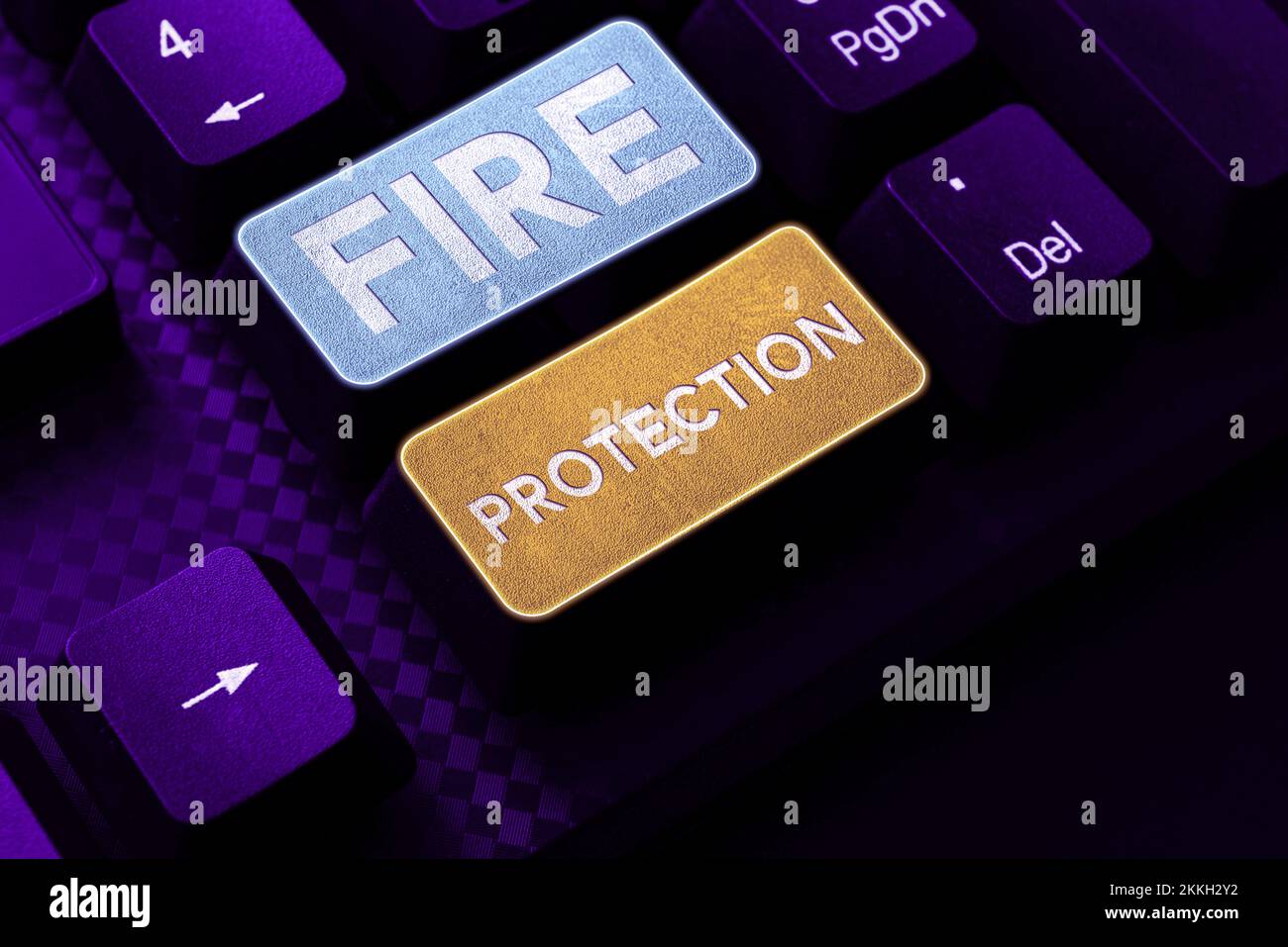 Handwriting text Fire Protection. Internet Concept measures taken to ...