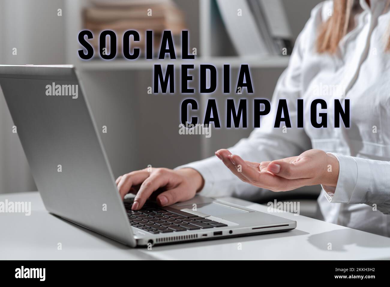 Conceptual caption Social Media Campaign. Internet Concept Use of ...