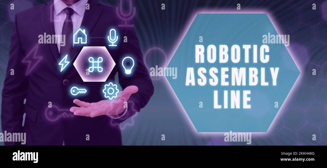 Inspiration showing sign Robotic Assembly Line. Concept meaning use to ...