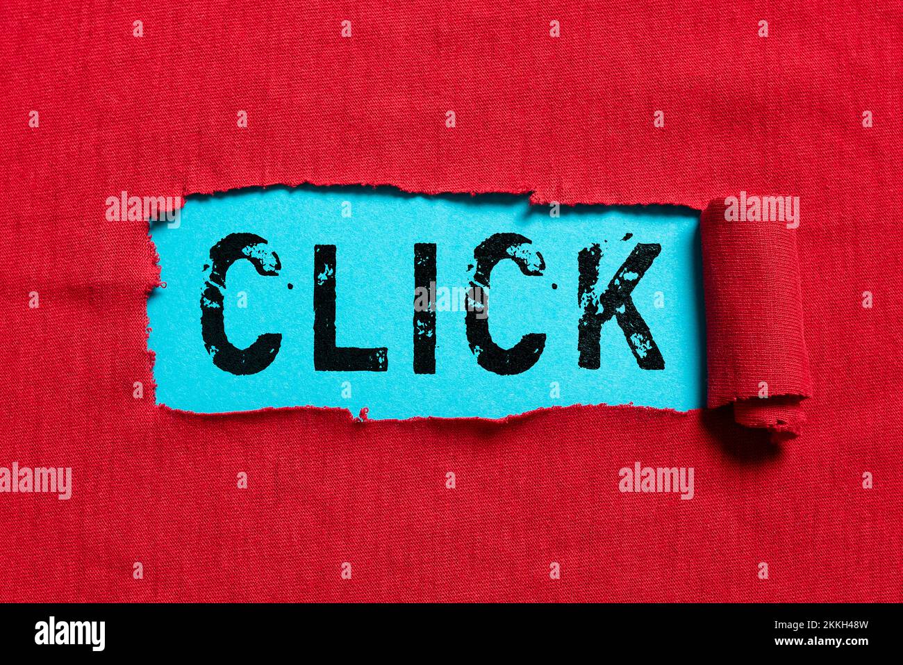 Text caption presenting Click. Internet Concept Act of pressing a ...