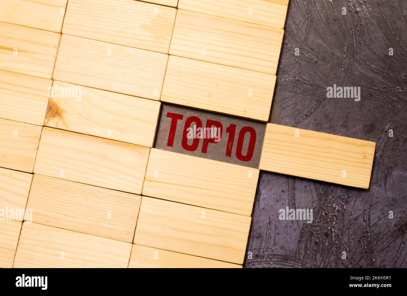 Top10 text on wooden blocks background. Highest voting concept Stock ...