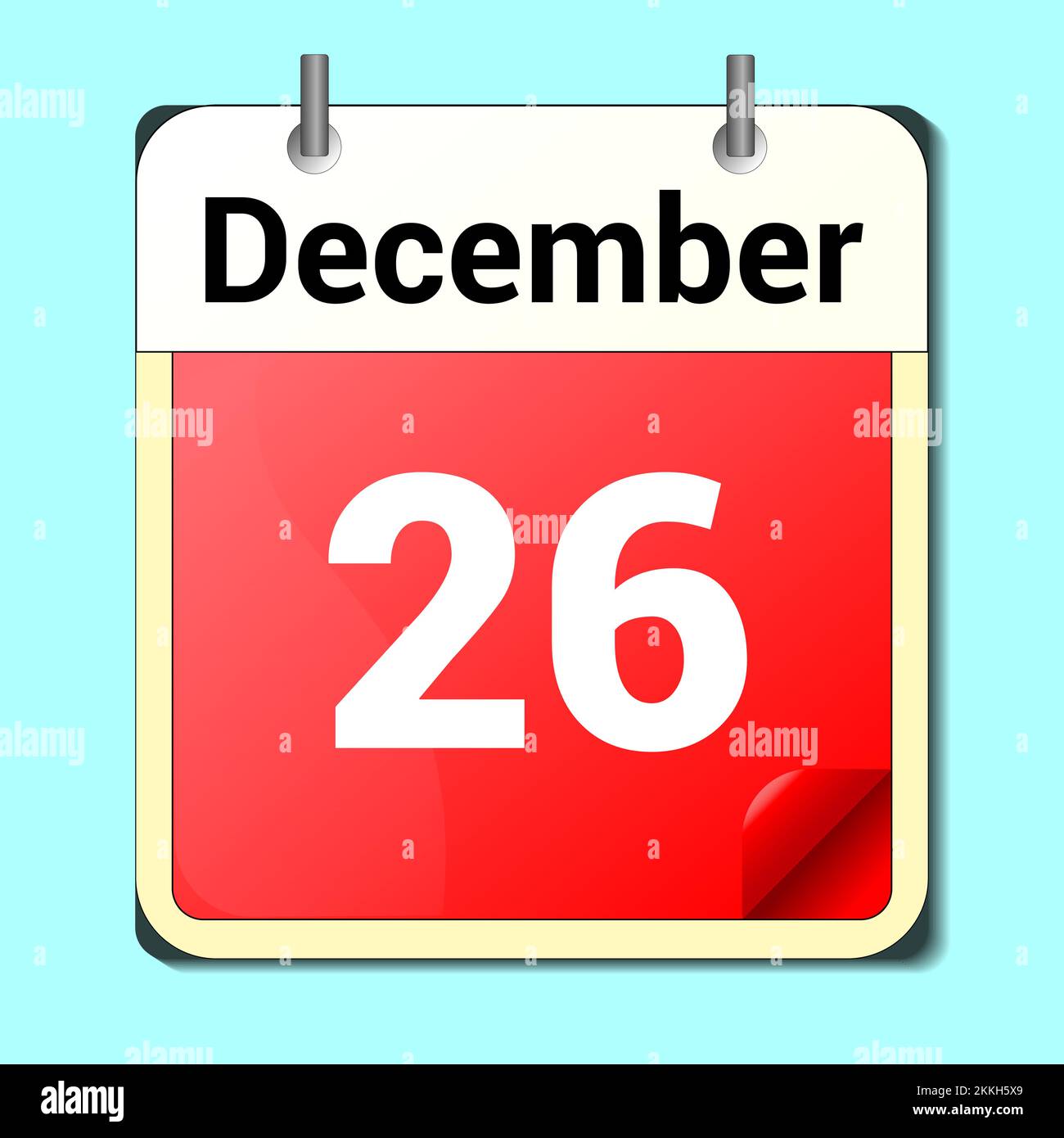 day on the calendar, vector image format, December 26 Stock Vector ...
