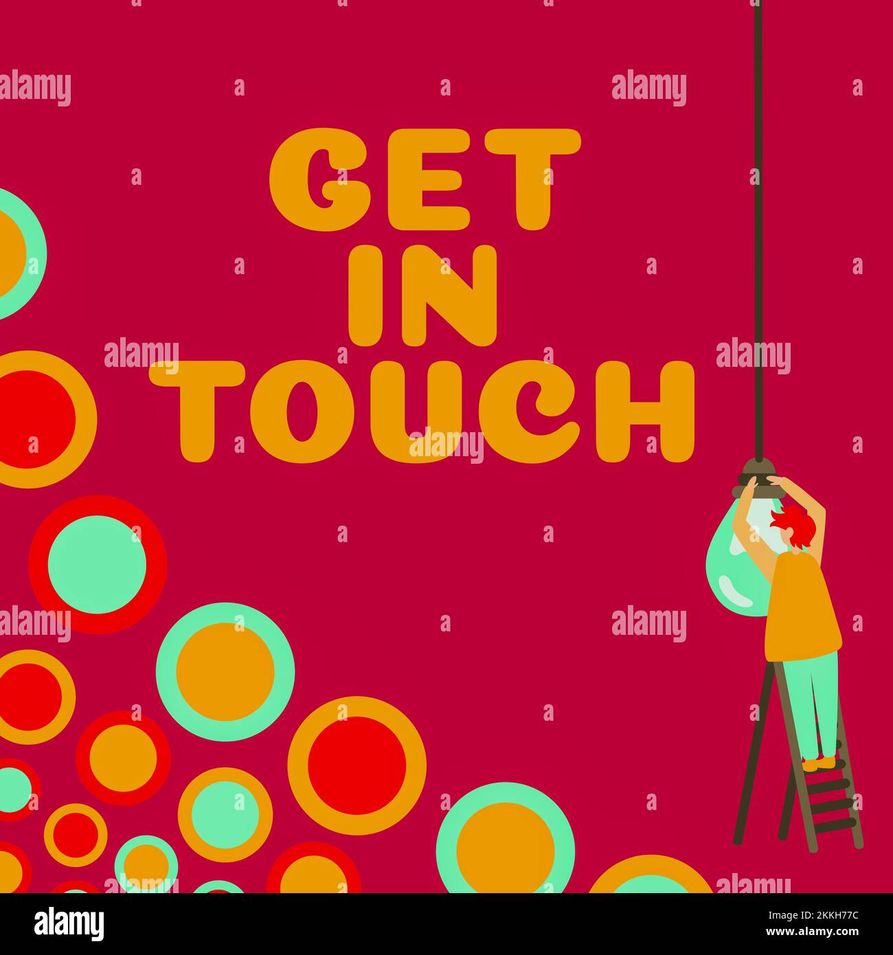 Text sign showing Get In Touch. Business overview Stay in contact ...