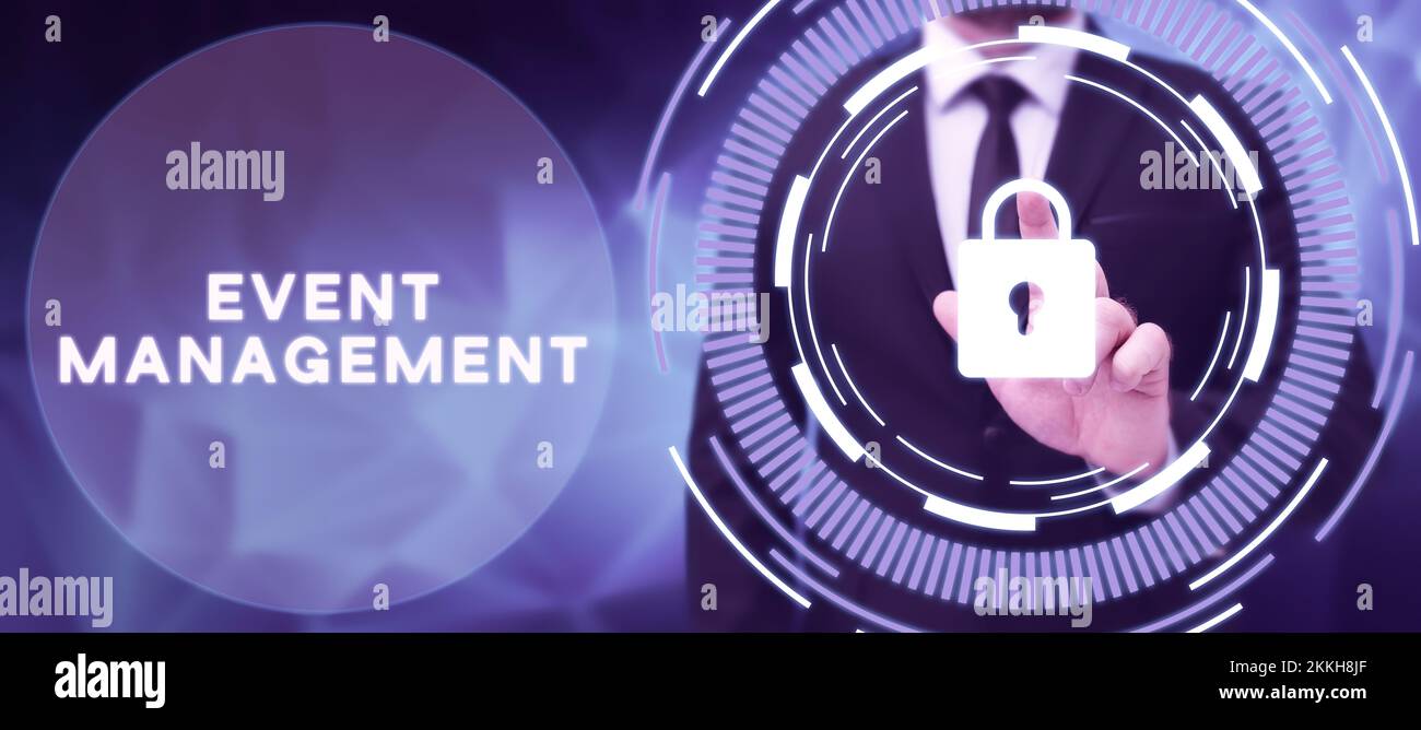 Text showing inspiration Event Management. Business overview Special ...