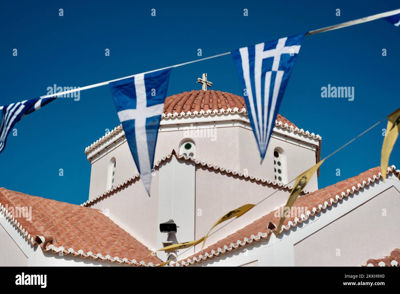 The small port of Perdika in Aegina, Greece. A common stop over port on ...
