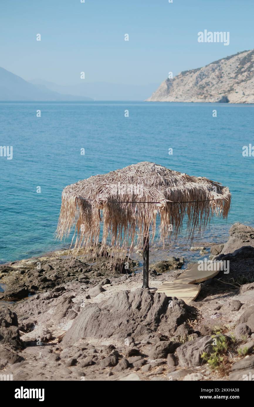 The small port of Perdika in Aegina, Greece. A common stop over port on ...