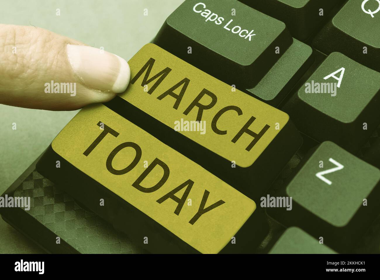 Inspiration showing sign March. Word Written on third month year where ...