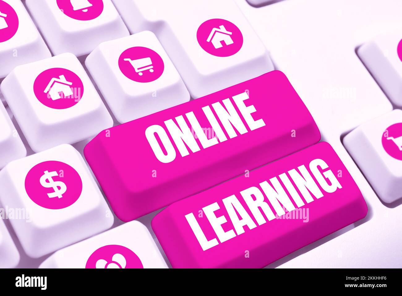 Hand writing sign Online Learning. Business overview educational tool ...