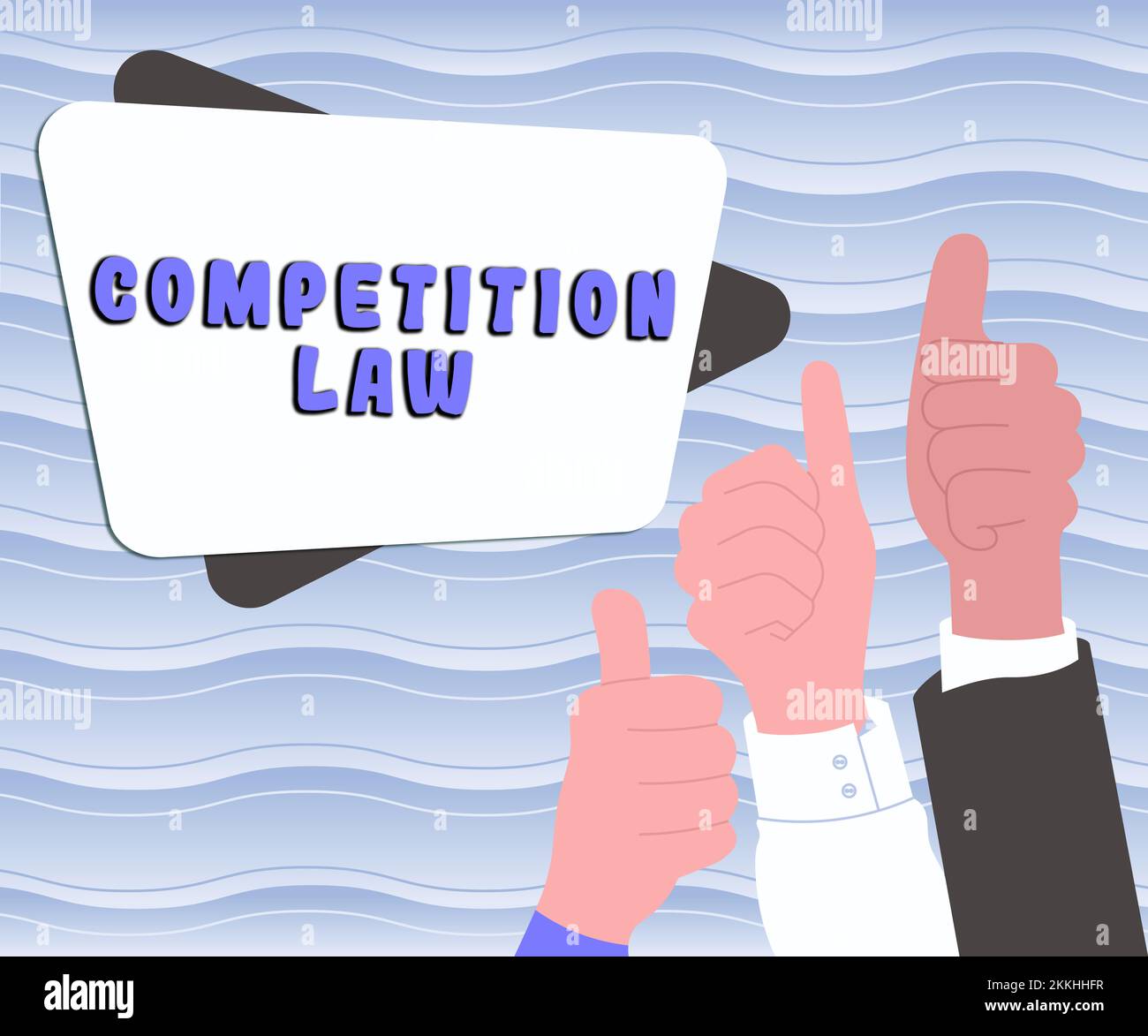 Sign displaying Competition Law. Business showcase regulating the ...