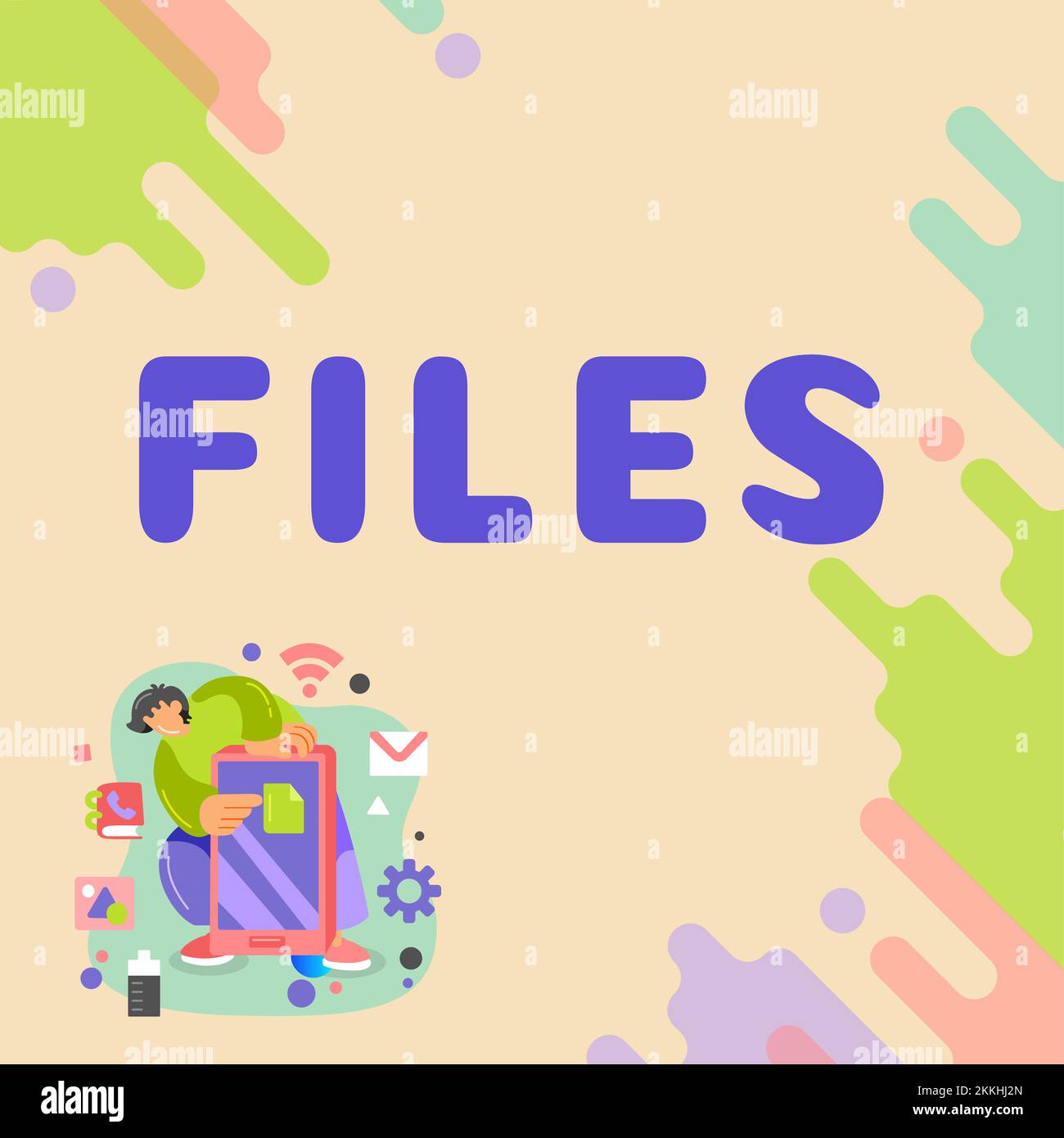 Sign displaying Files. Conceptual photo Folder box for holding loose ...