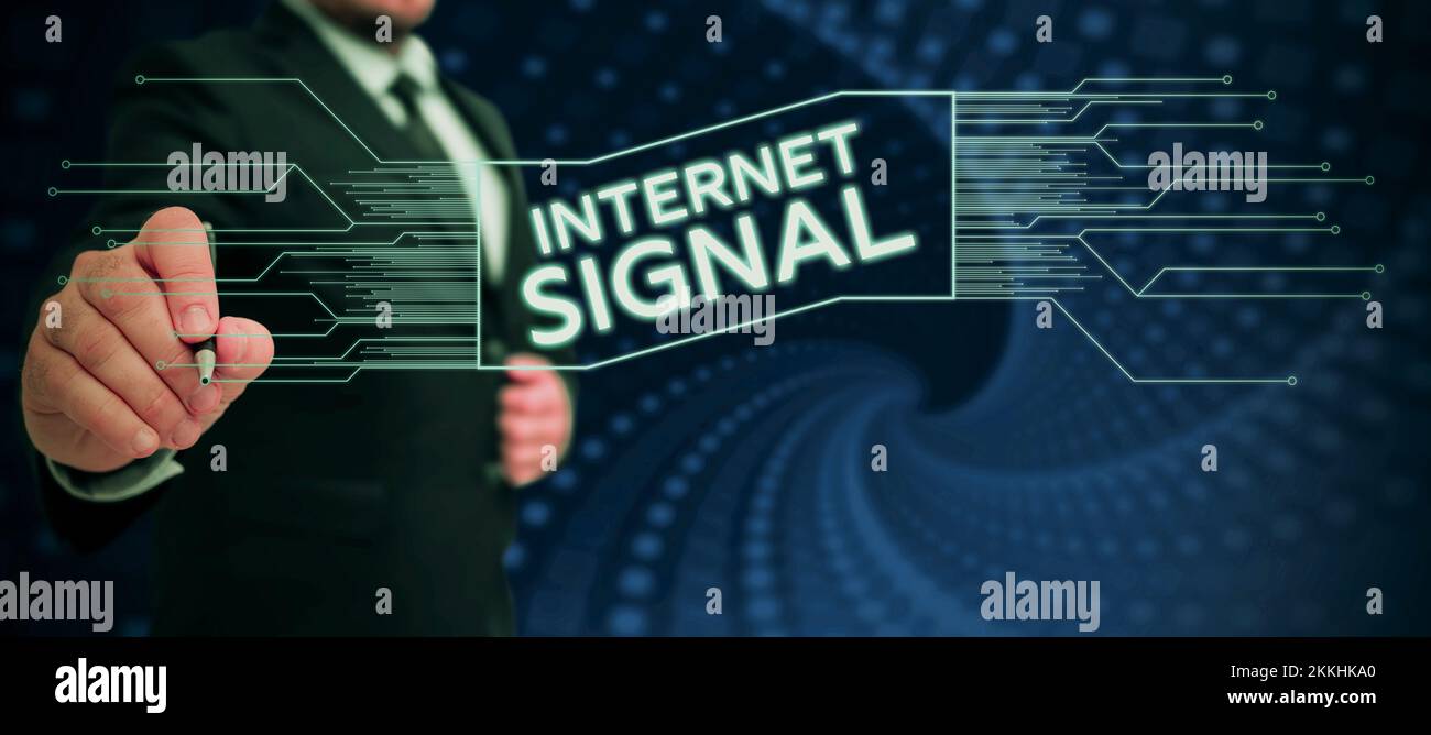 Hand writing sign Internet Signal. Business idea signal strength ...