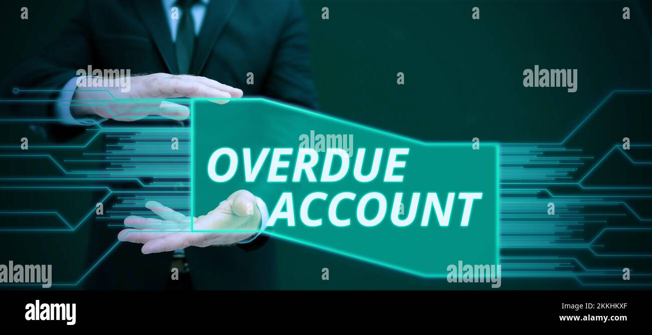 Text showing inspiration Overdue Account. Internet Concept loans and ...
