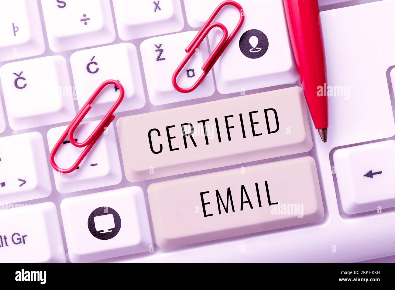 Text sign showing Certified Email. Business overview email whose ...