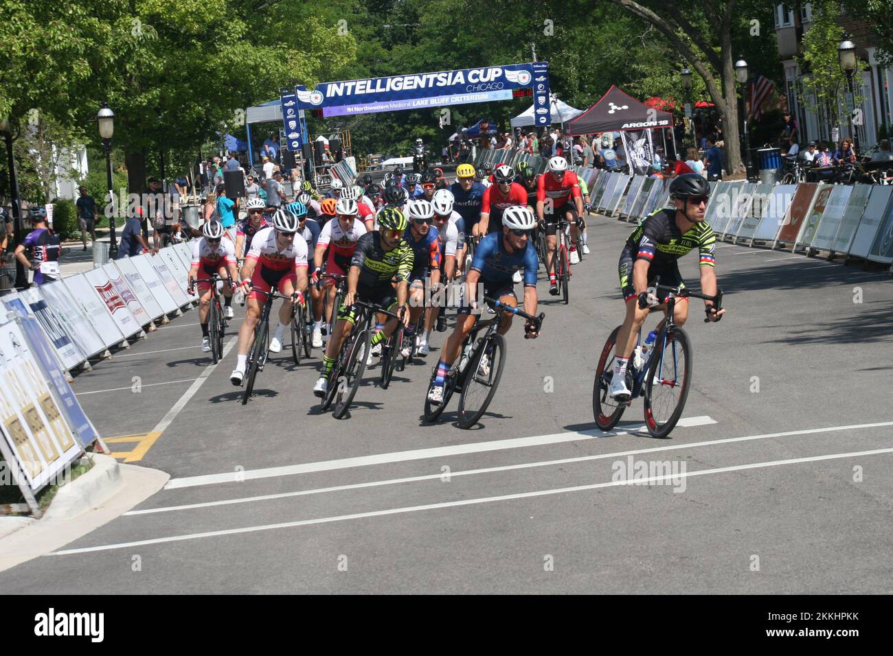 Lake Bluff Criterium 2022 in Lake Bluff, Illinois, USA during the ...