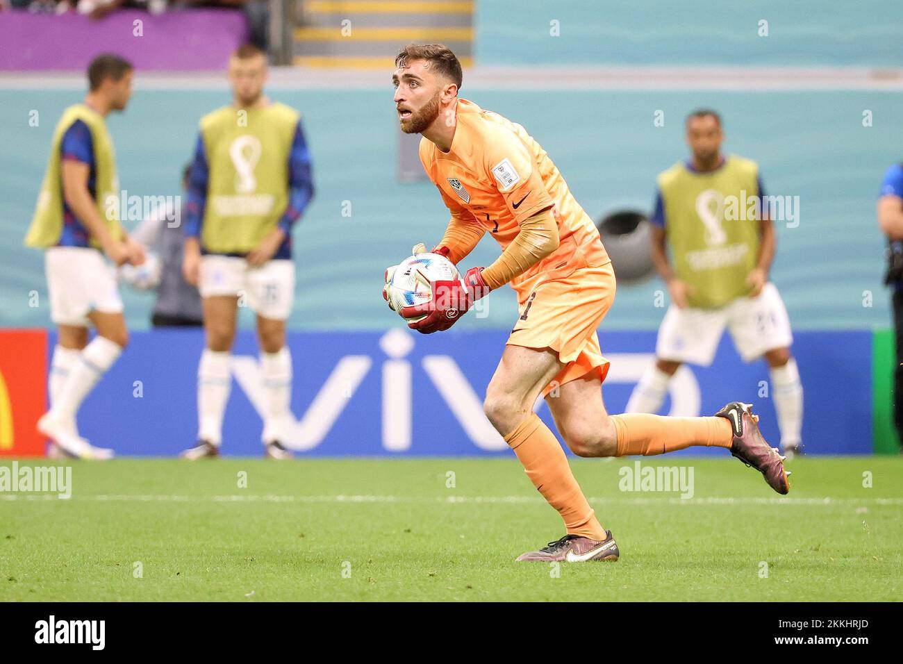 Doha, Qatar. 25th Nov, 2022. Goalkeeper of USA Matt Turner during the ...