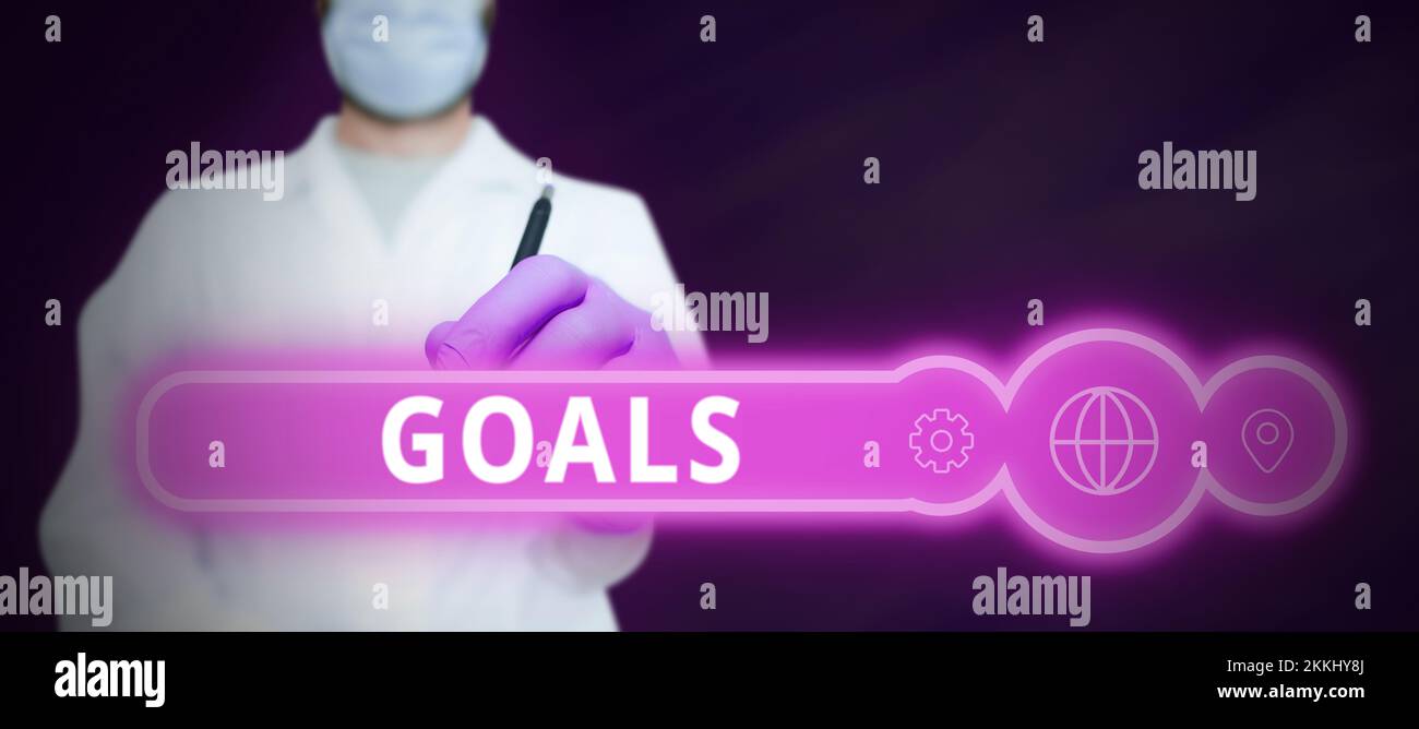 Conceptual caption Goals. Word for persons ambition or effort aim ...