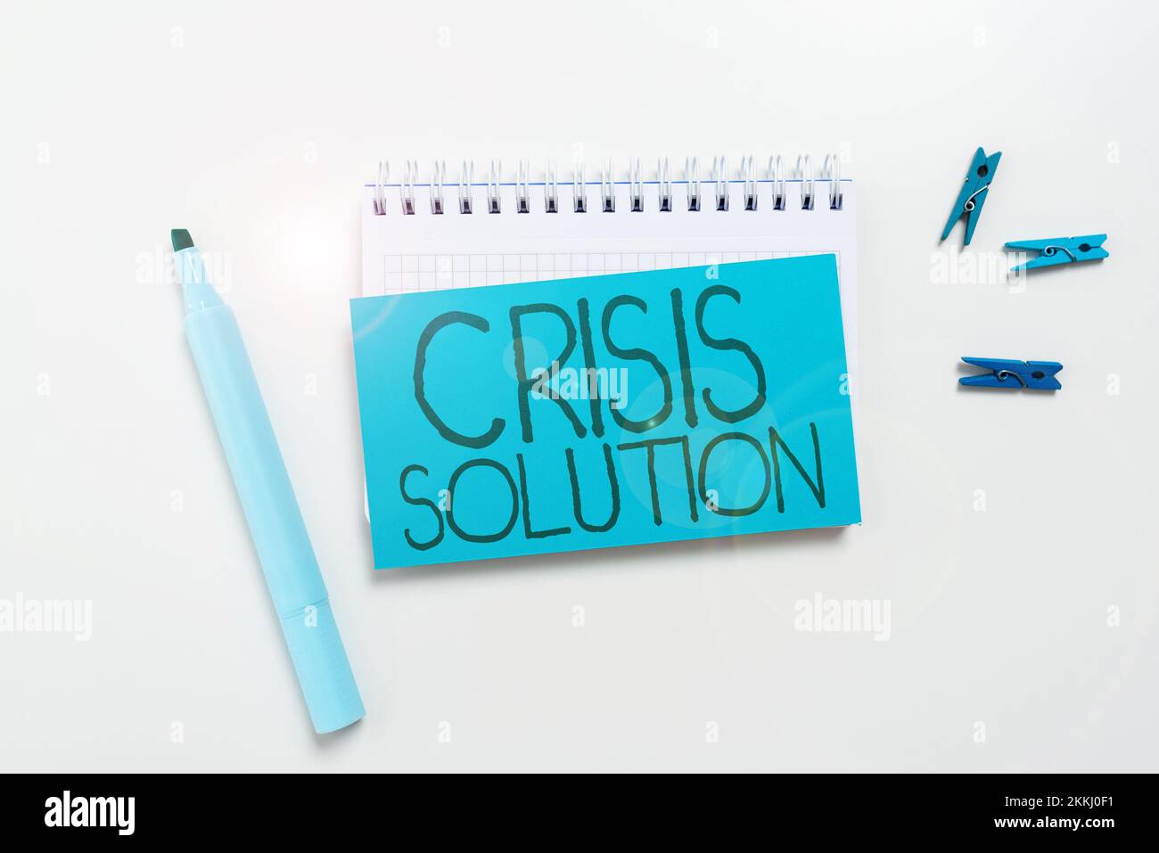 Text caption presenting Crisis Solution. Business overview process by ...