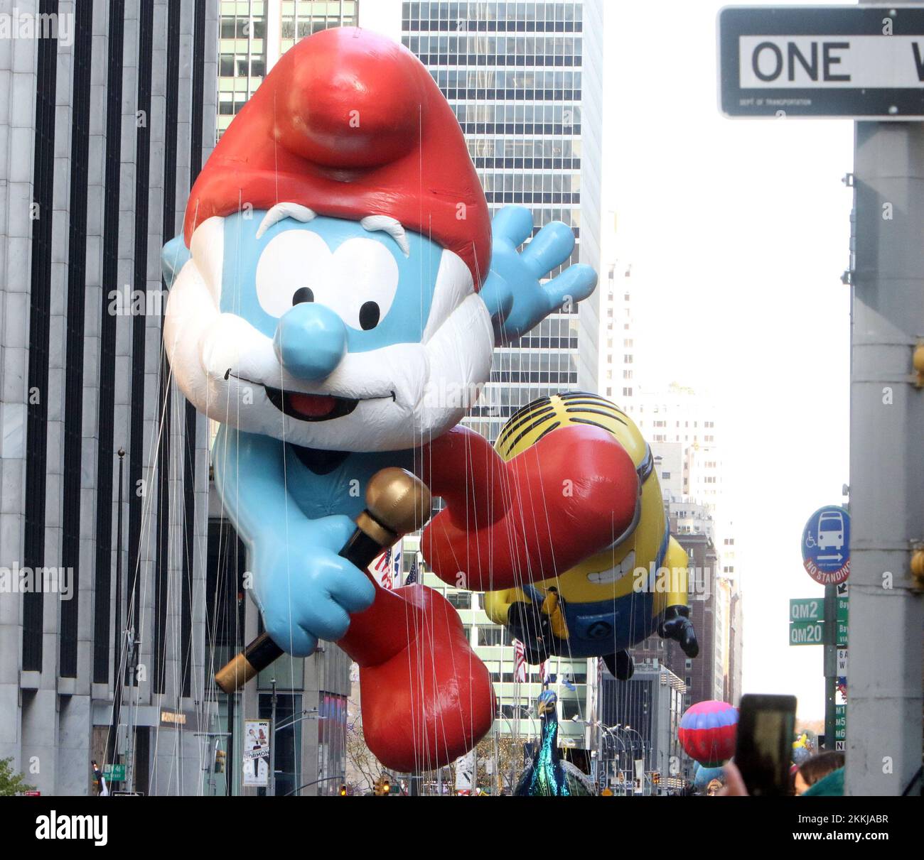 96th Macy's Thanksgiving Day Parade -PICTURED: Papa Smurf float ...