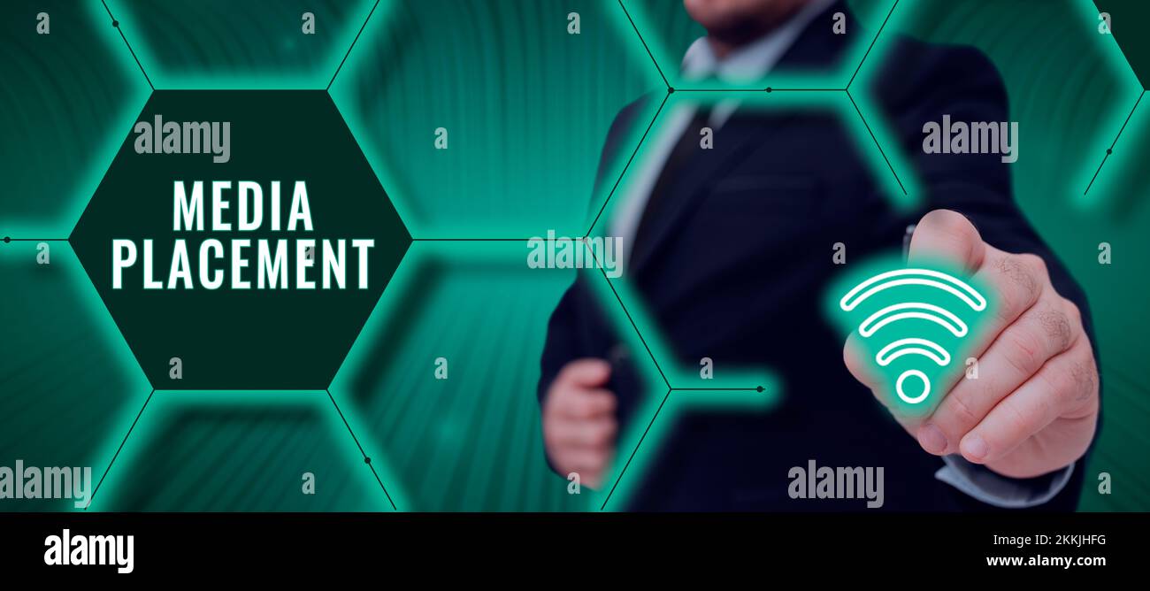 Writing displaying text Media Placement. Business showcase the method ...