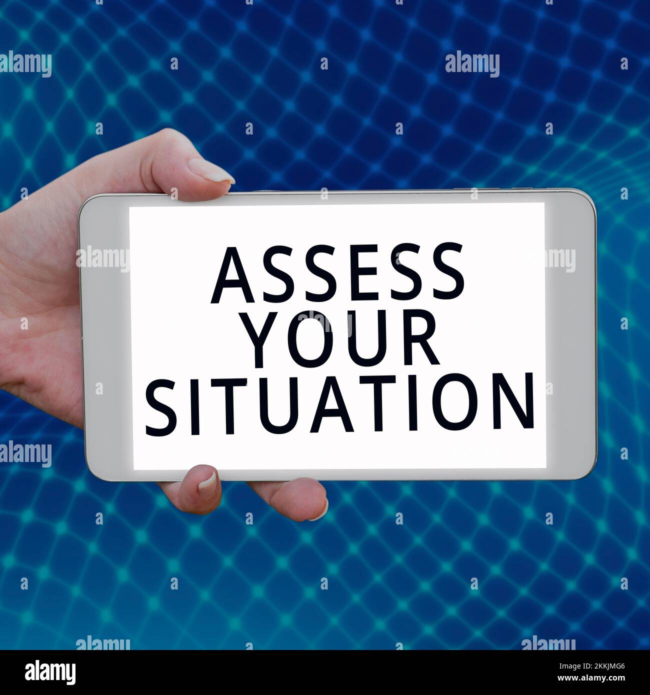 Text caption presenting Assess Your Situation. Business overview ...