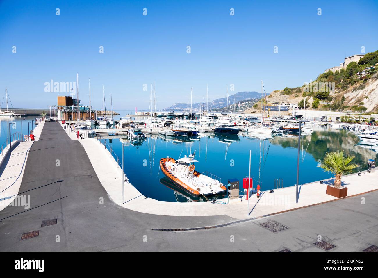 Ventimiglia, Italy - August 2022: the port of Cala del Forte, brand new ...
