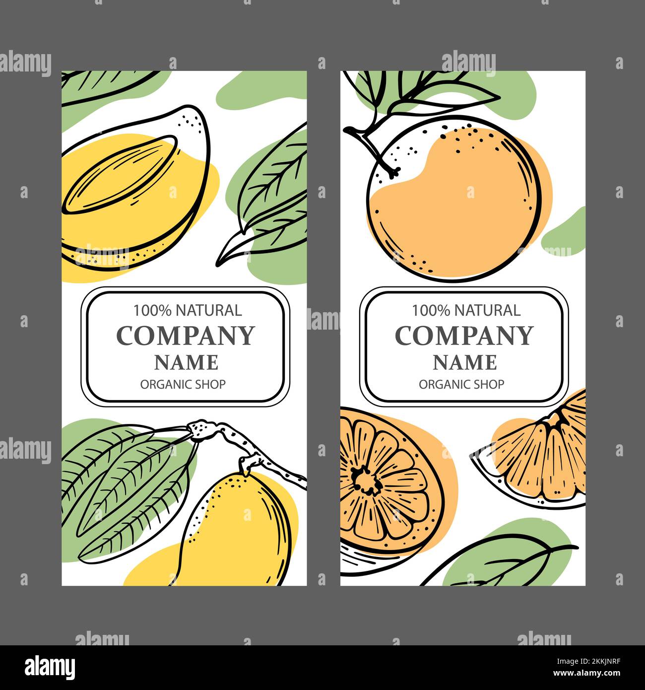 MANGO ORANGE LABELS Design Of Stickers For Shop Of Organic Natural ...