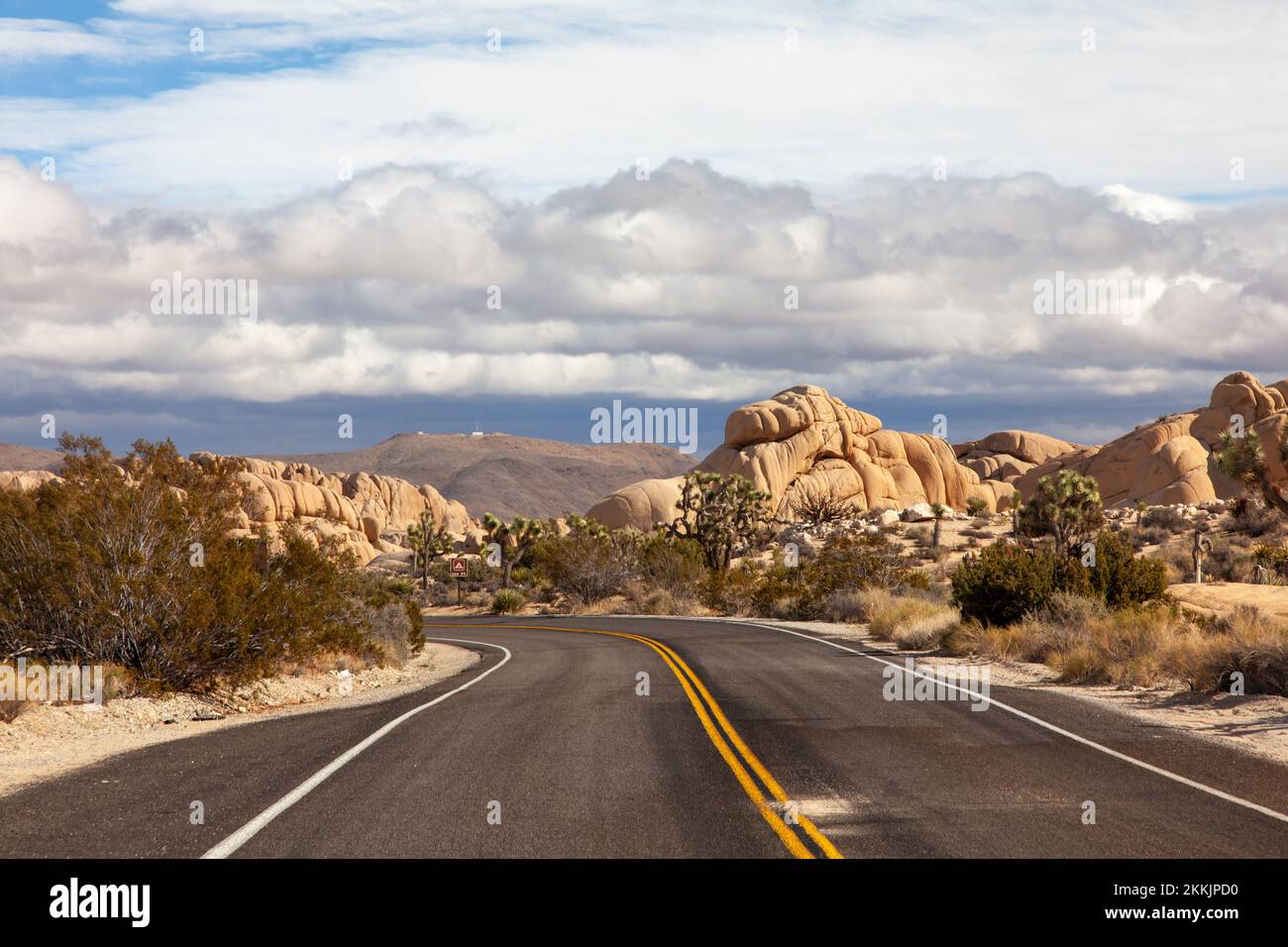 Road through Joshua Tree National Park in California, USA Stock Photo ...