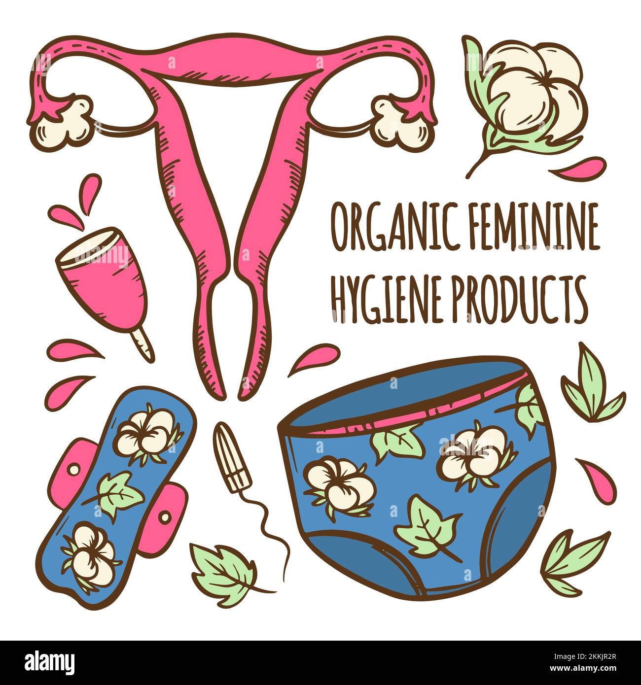 MENSTRUATION SET Organic Feminine Gynecological Healthcare Zero Waste ...