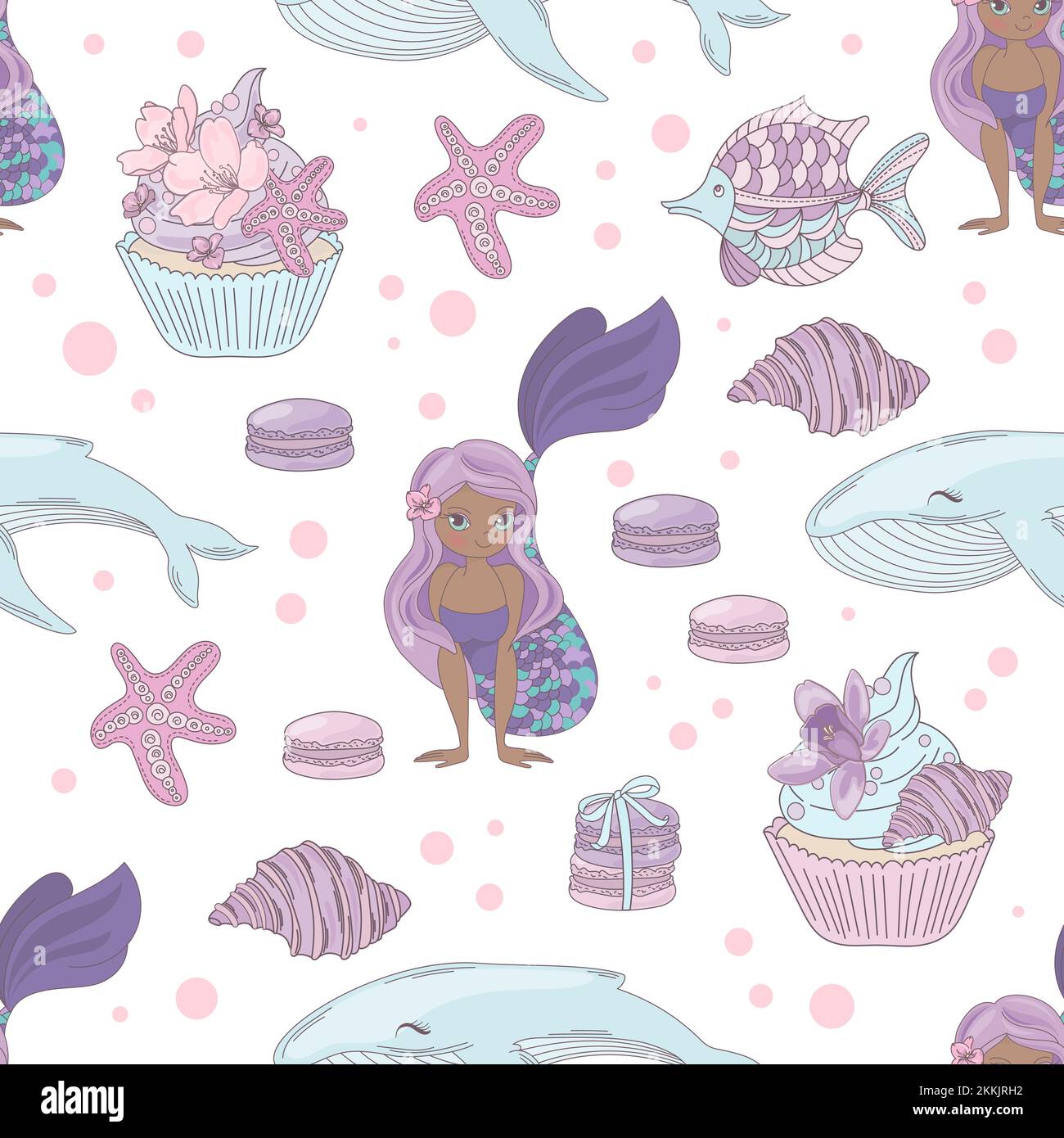 MERMAID AND WHALE Princess Girl Underwater Tropical Sea Ocean Travel ...