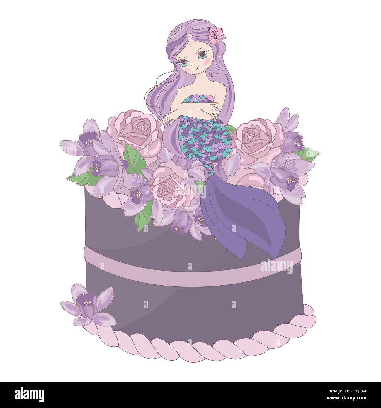 MERMAID CAKE Floral Flower Sweet Sea Princess Girl Party Wedding ...