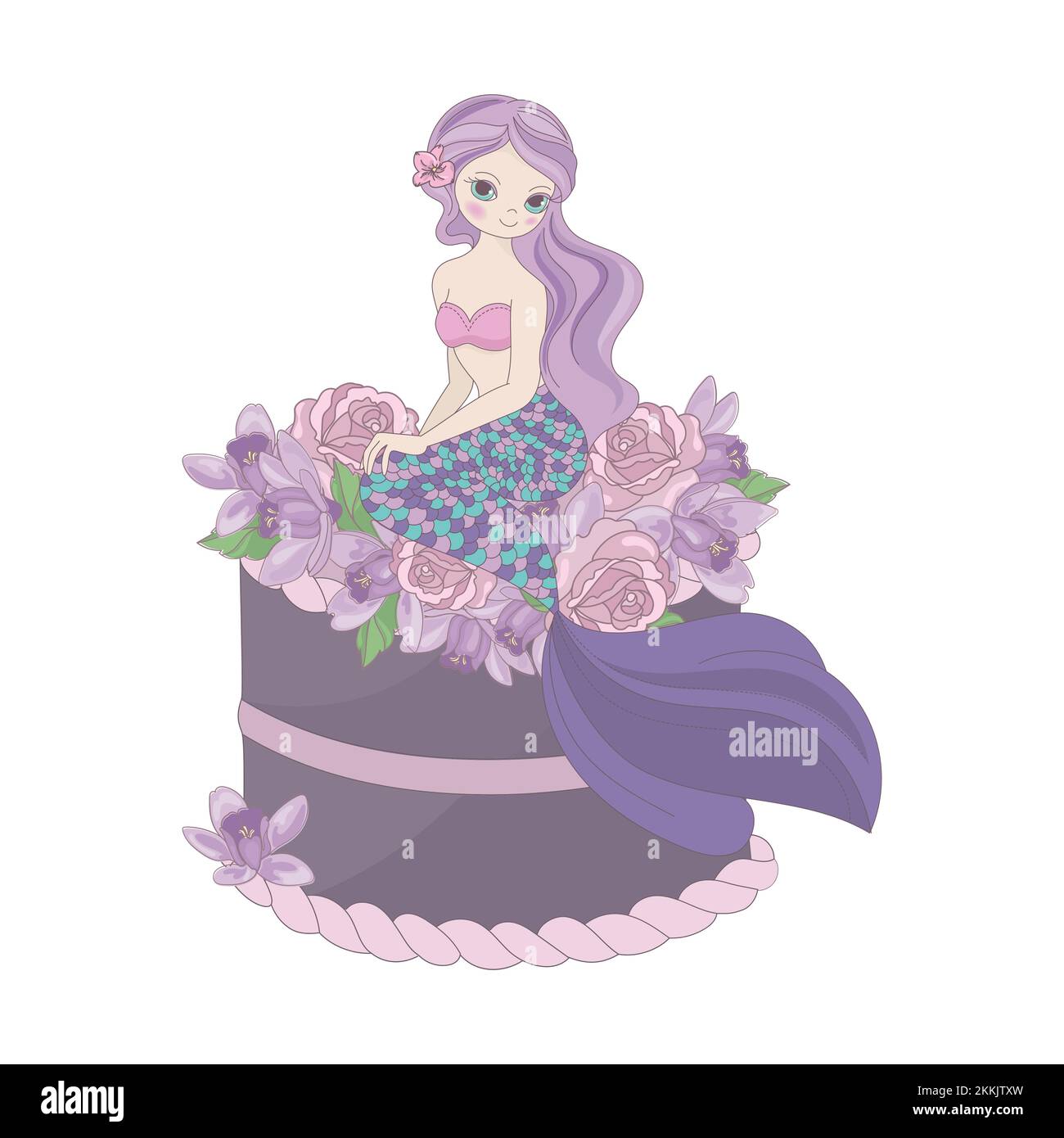 MERMAID BIRTHDAY Floral Sweet Princess Girl Party Wedding Invitation ...