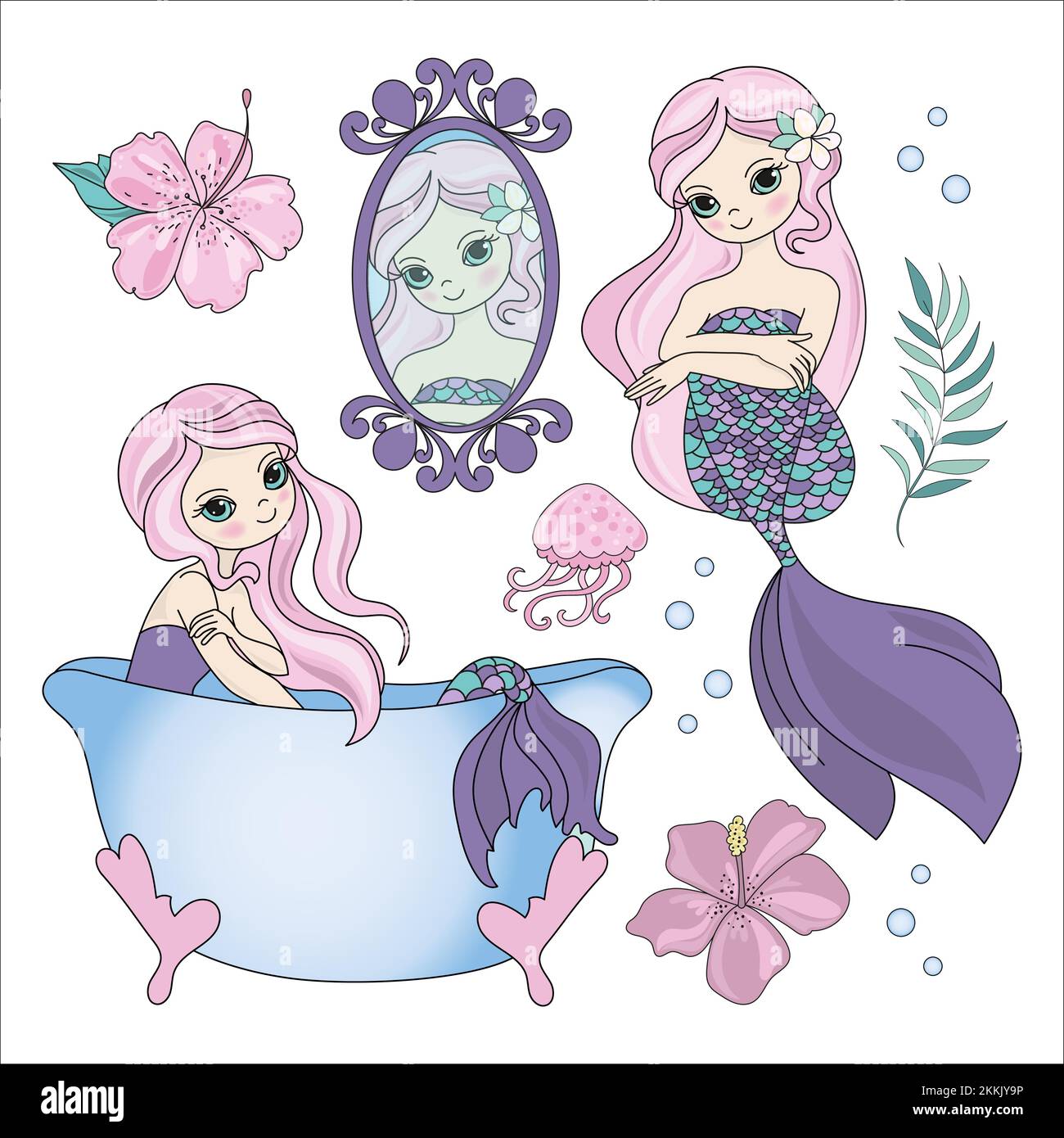 Girl mirror magic Stock Vector Images - Alamy