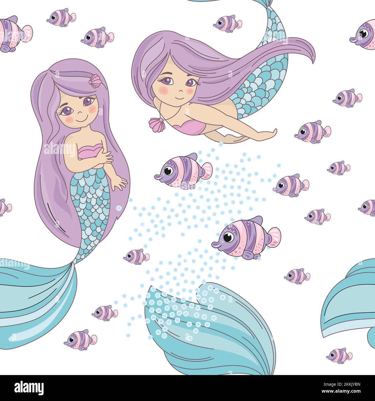 MERMAID FISH Sea Underwater Princess Girl Cartoon Travel Tropical ...