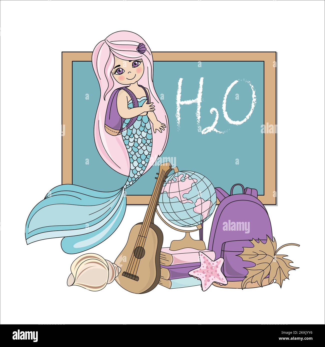 MERMAID LESSON Sea Underwater Princess Girl Education School Cartoon ...