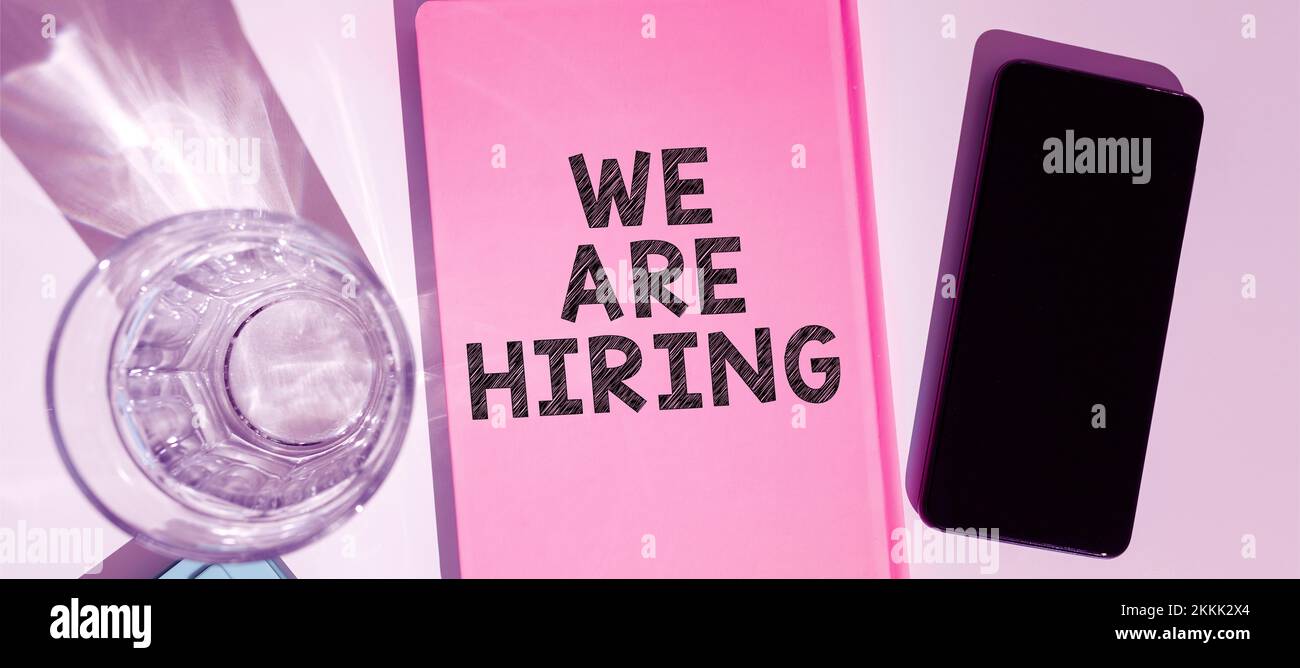 Conceptual caption We Are Hiring, Word for pay someone to do a ...