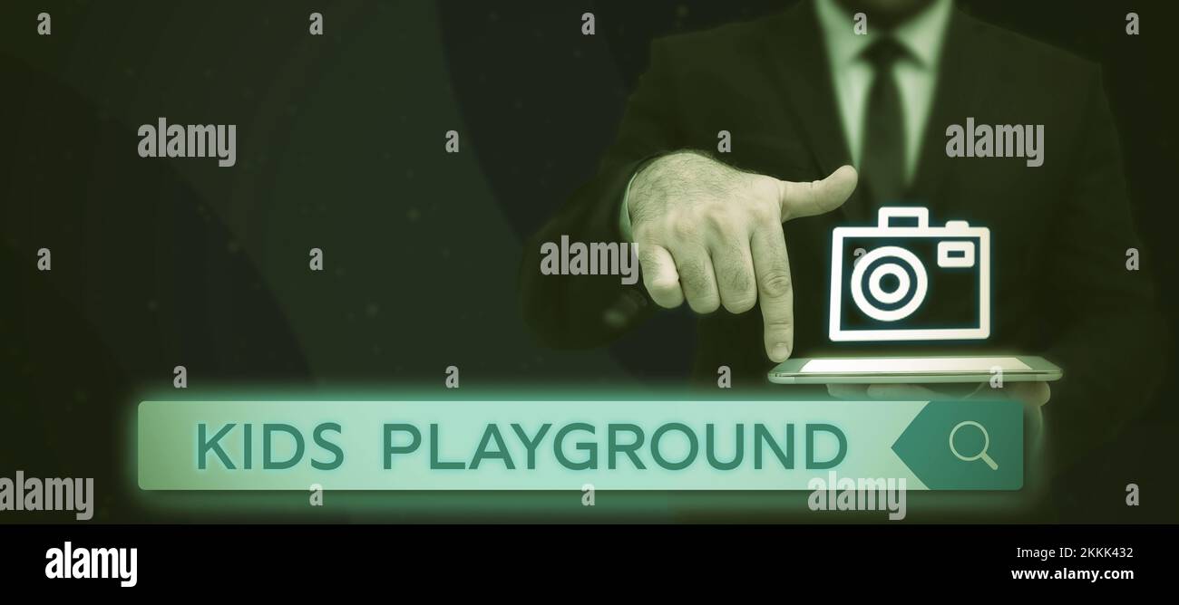 Conceptual display Kids Playground. Internet Concept piece of land ...