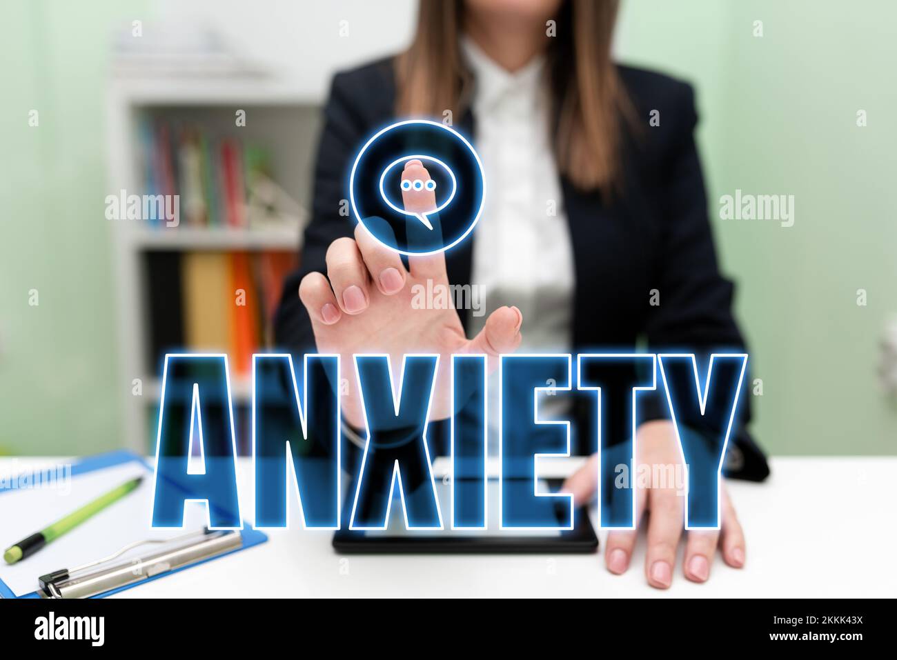 Conceptual caption Anxiety, Internet Concept Excessive uneasiness and ...